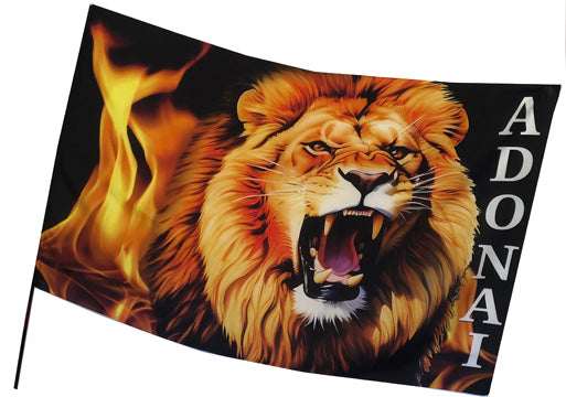 Adonai Lion of Judah Fire Worship Flag | High Praise Banners