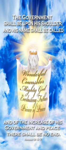 The Government Shall be Upon His Shoulder Vertical Wall Banner | High ...