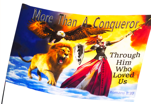 More Than A Conqueror Worship Flag | High Praise Banners