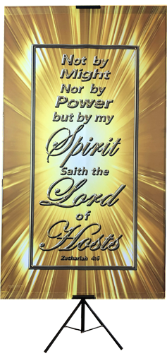 Not by Might Nor by Power Vertical Wall Banner | High Praise Banners
