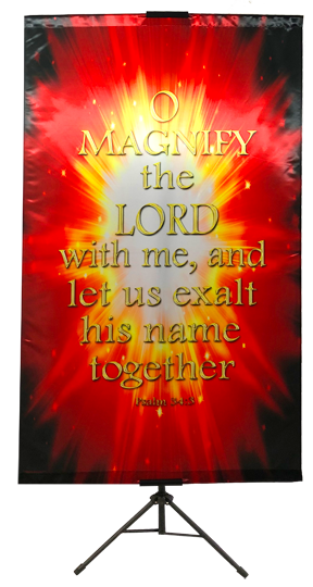 O Magnify The Lord Burst Vertical Banner | High Praise Banners